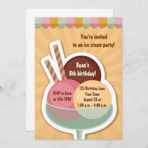 Ice Cream Sundae Invitation | Zazzle