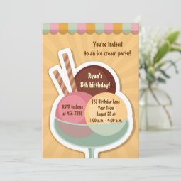 Ice Cream Sundae Invitation | Zazzle