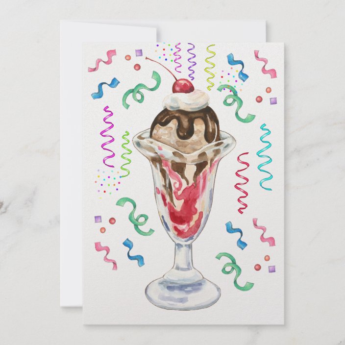 Ice Cream Sundae Invitation | Zazzle.com
