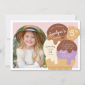 Ice Cream Sundae Kids Birthday Party Photo Invitation | Zazzle