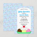 Ice Cream Sundae with Sprinkles Blue Baby Sprinkle Invitation | Zazzle