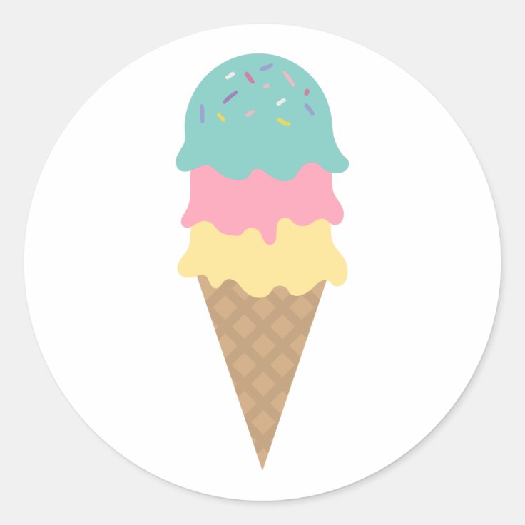 Ice Cream Sweet Classic Round Sticker | Zazzle