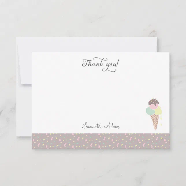 Ice Cream Thank You Card | Zazzle