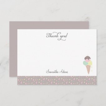 Ice Cream Thank You Card | Zazzle