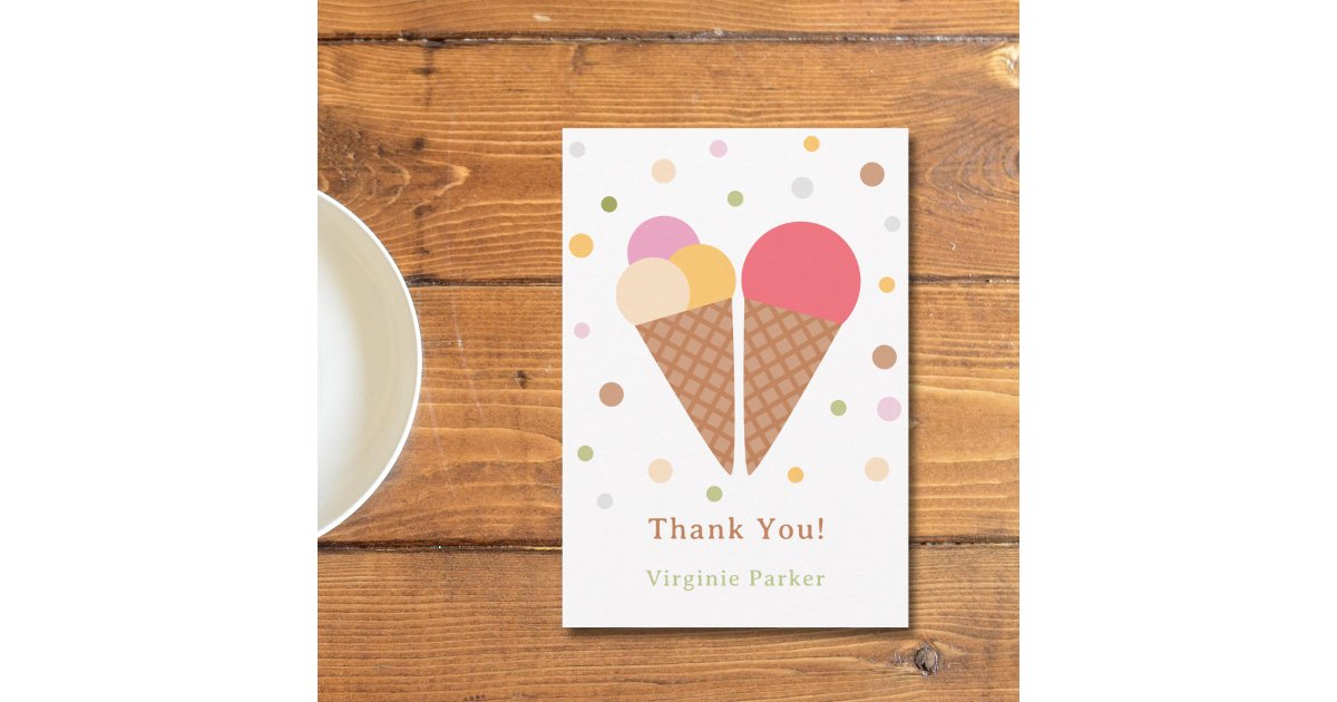 Ice Cream Thank You Card | Zazzle