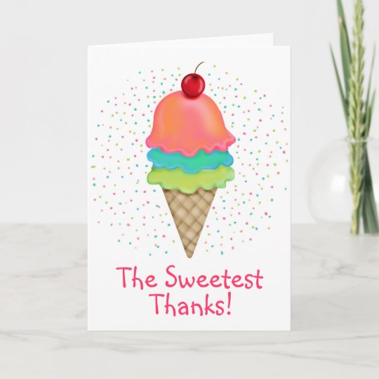 Ice Cream Treats Thank You Card | Zazzle.com