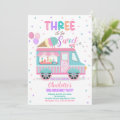 Ice Cream Truck Three is So Sweet 3rd Birthday Invitation | Zazzle