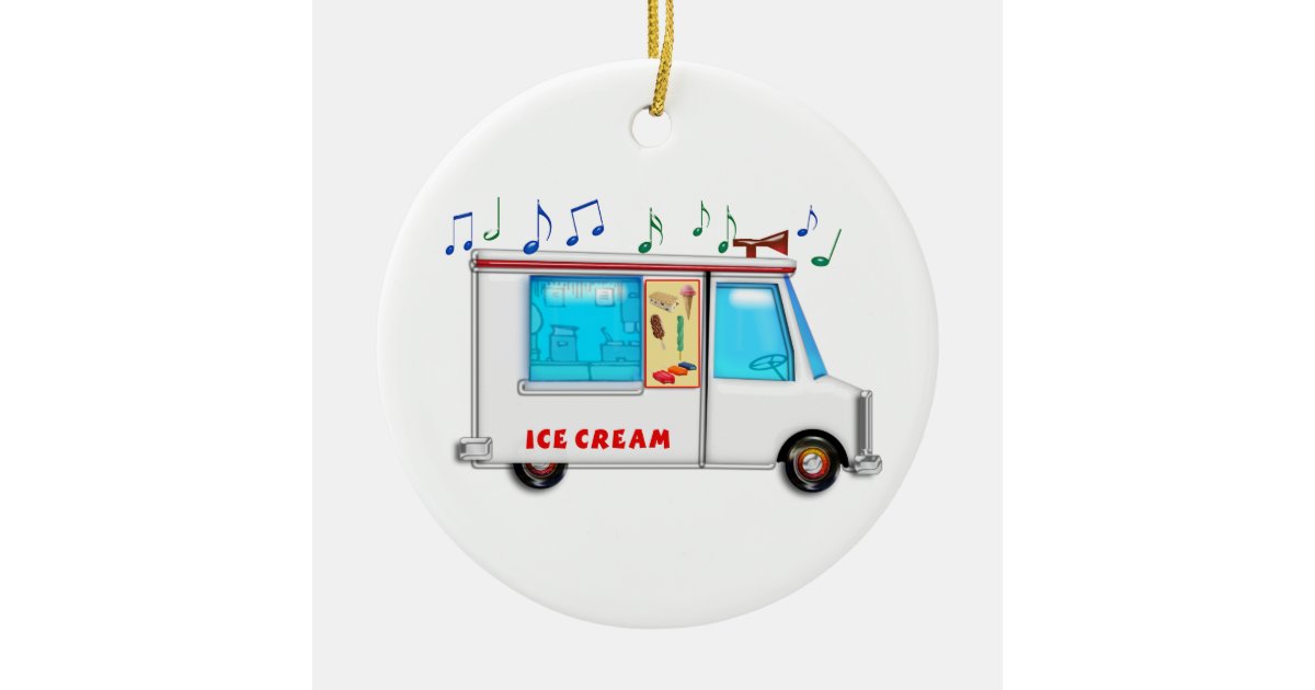 Ice Cream Truck with Music Ceramic Ornament | Zazzle