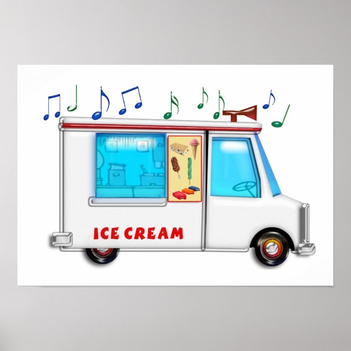 Ice Cream Truck with Music Poster | Zazzle.com