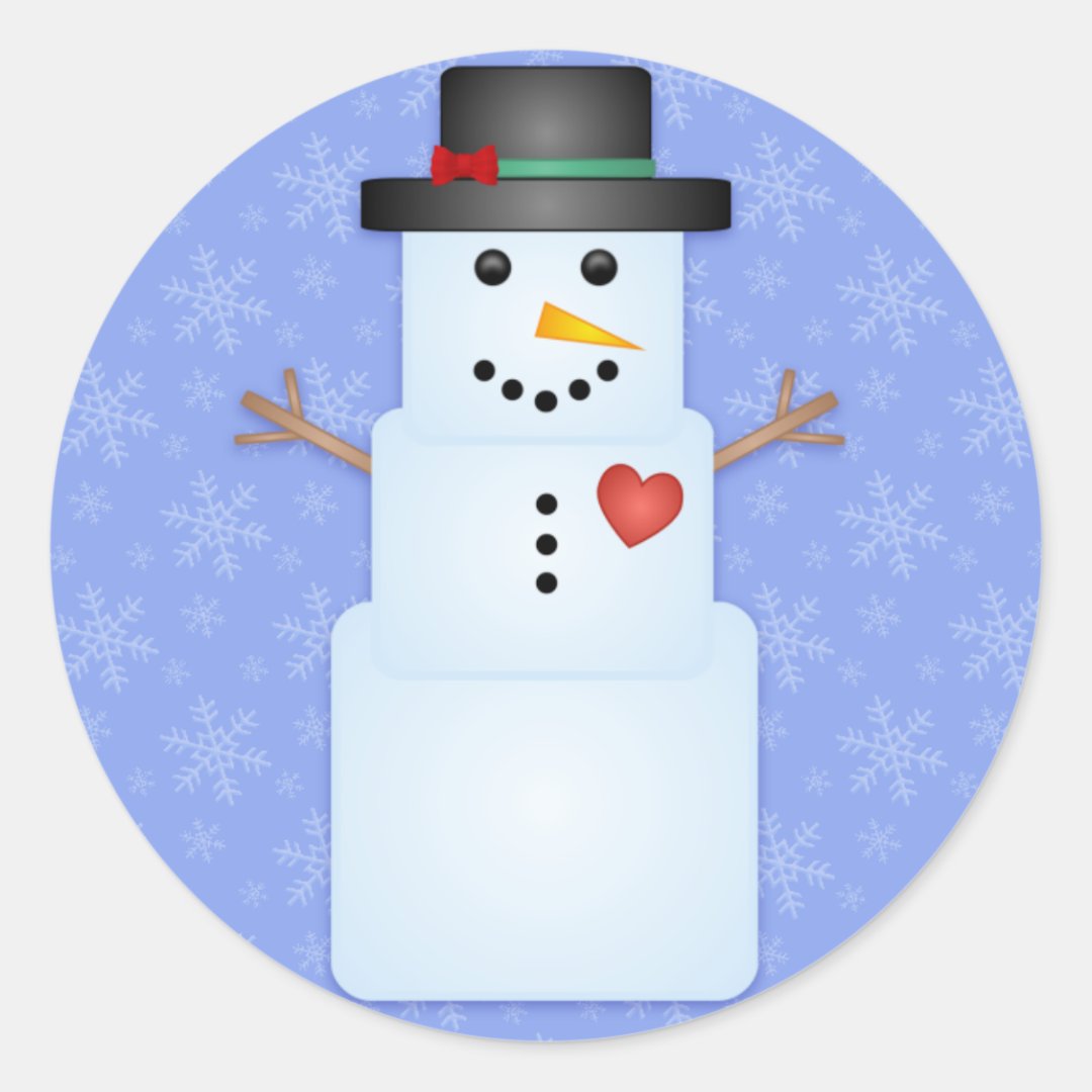Ice Cube Snowman Holiday Stickers | Zazzle