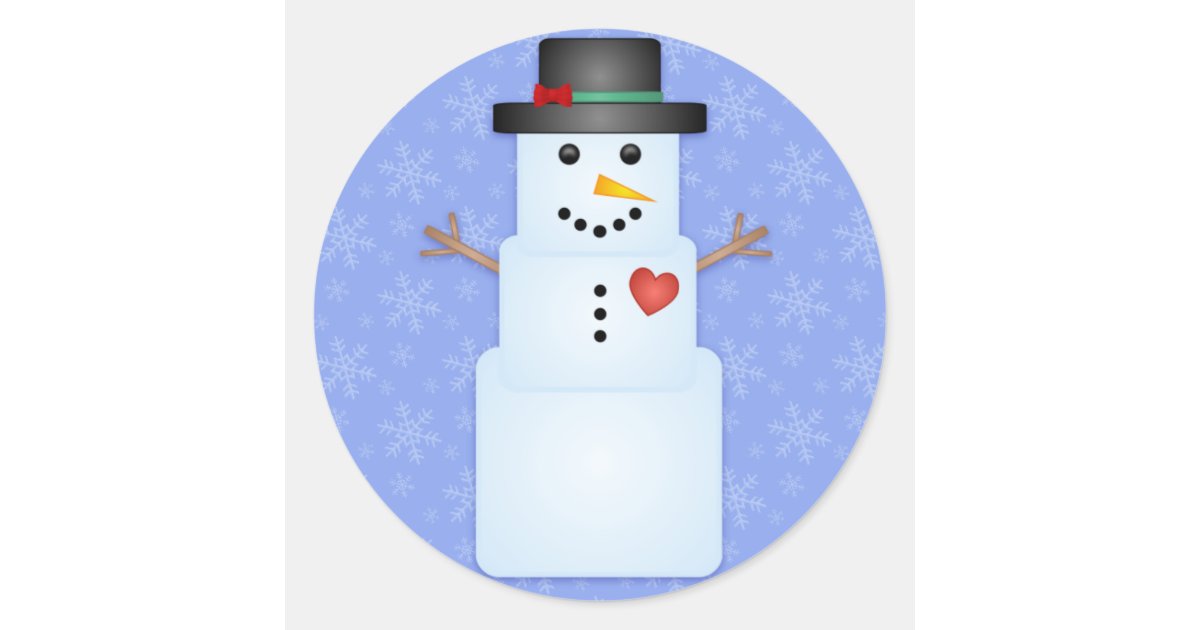 Ice Cube Snowman Holiday Stickers | Zazzle