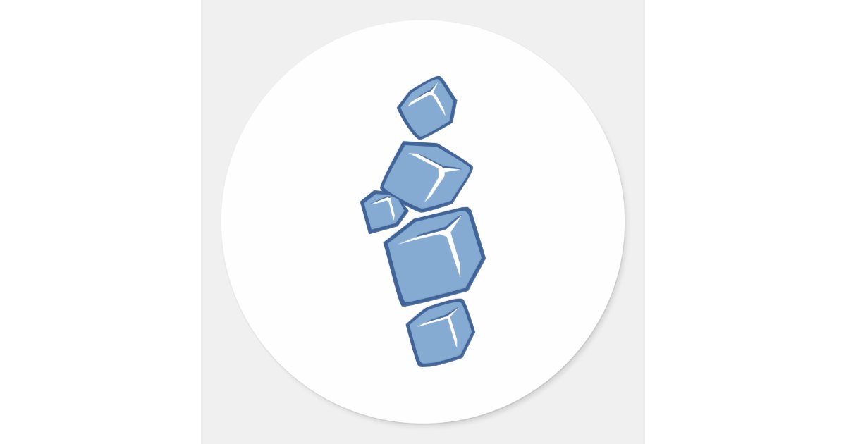 Ice cubes classic round sticker | Zazzle