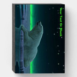 Ice Edge Polar Bear Wooden Box Sign | Zazzle