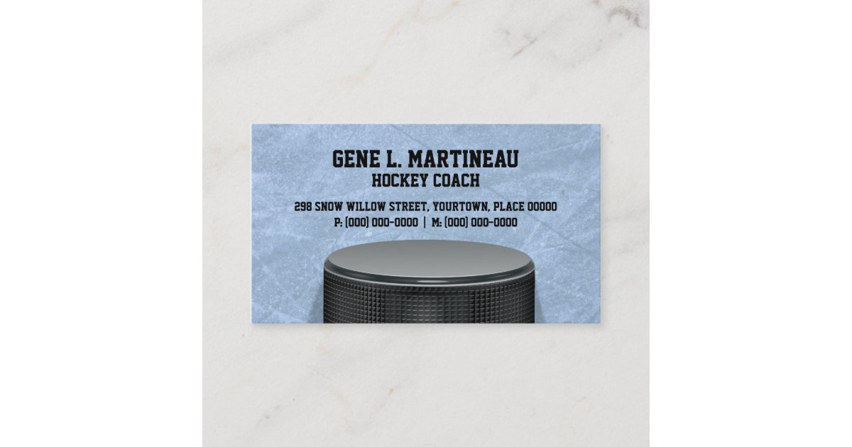 Ice Hockey Coach Business Card | Zazzle