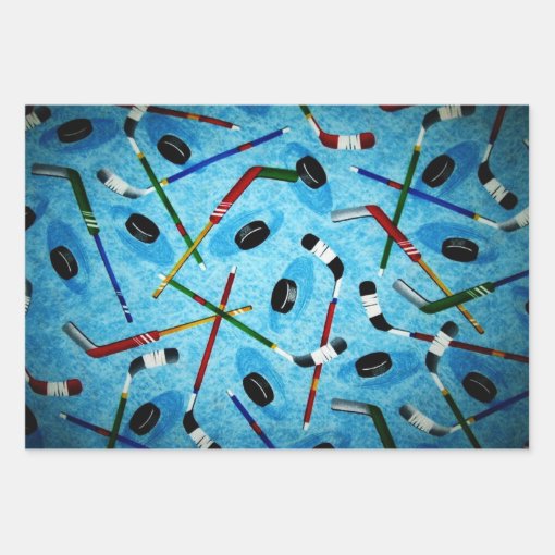 Ice Hockey Collection Wrapping Paper Sheets | Zazzle