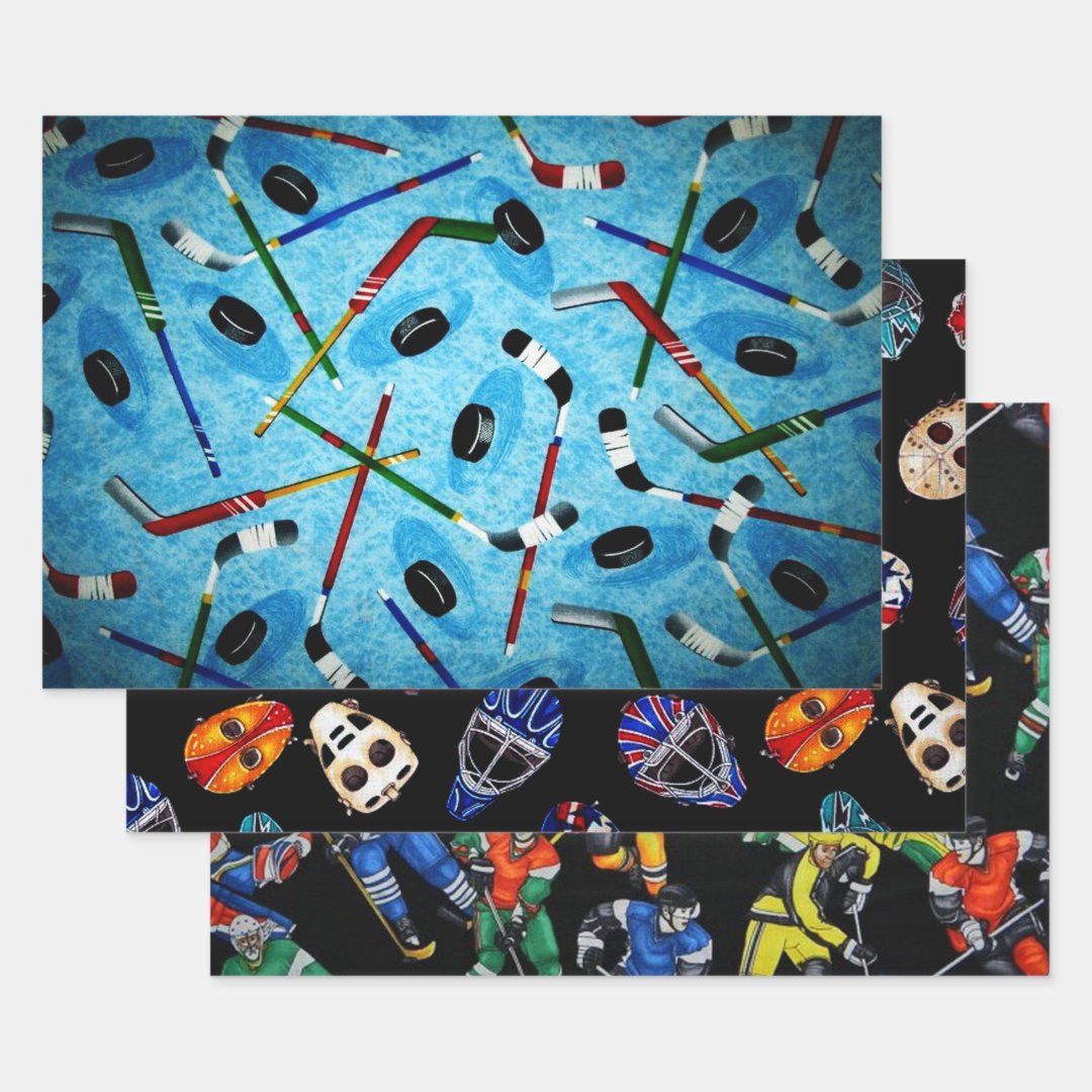 Ice Hockey Collection Wrapping Paper Sheets | Zazzle
