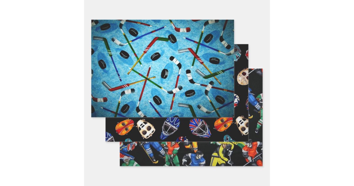 Ice Hockey Collection Wrapping Paper Sheets | Zazzle