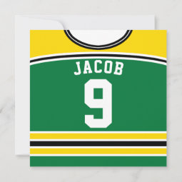 Ice Hockey Jersey Themed Party Invites Template | Zazzle