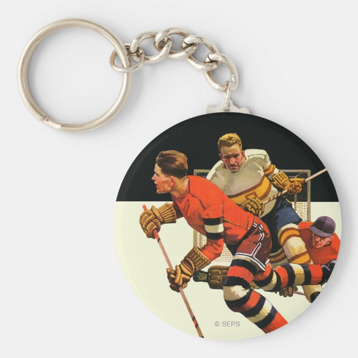 Ice Hockey Match Keychain | Zazzle.com