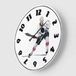 Ice Hockey Player Clock | Zazzle