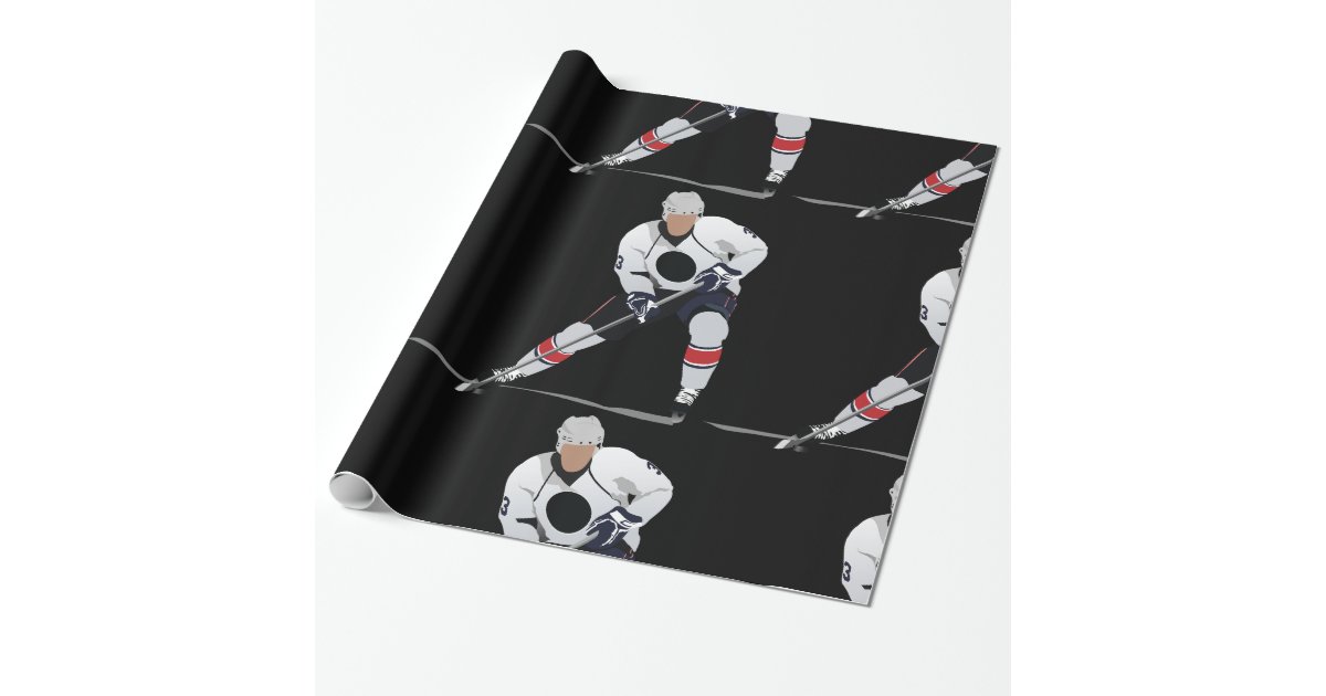 Ice Hockey Player Glossy Wrapping Paper | Zazzle