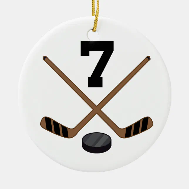 Ice Hockey Player Jersey Number 7 Ornament | Zazzle