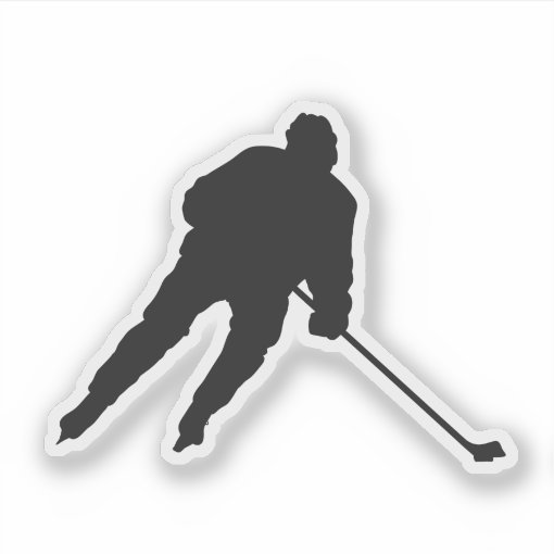 Ice hockey player - sticker (black) | Zazzle