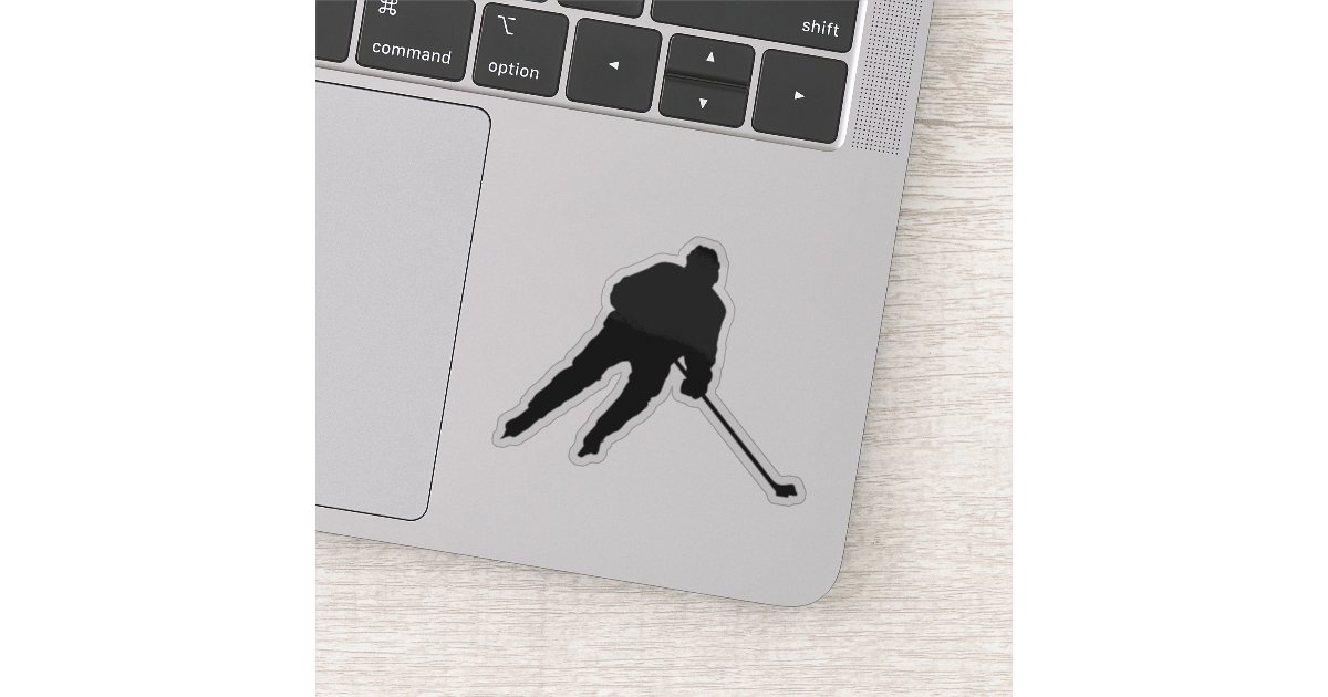 Ice hockey player - sticker (black) | Zazzle