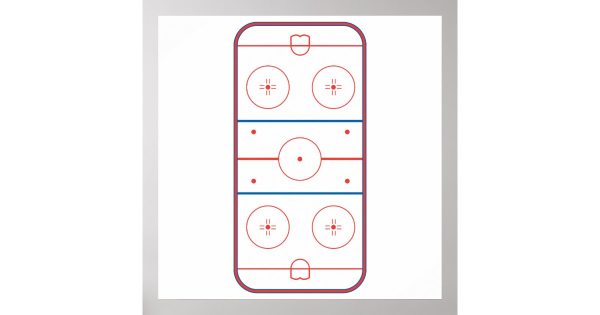 ice hockey rink graphic poster | Zazzle
