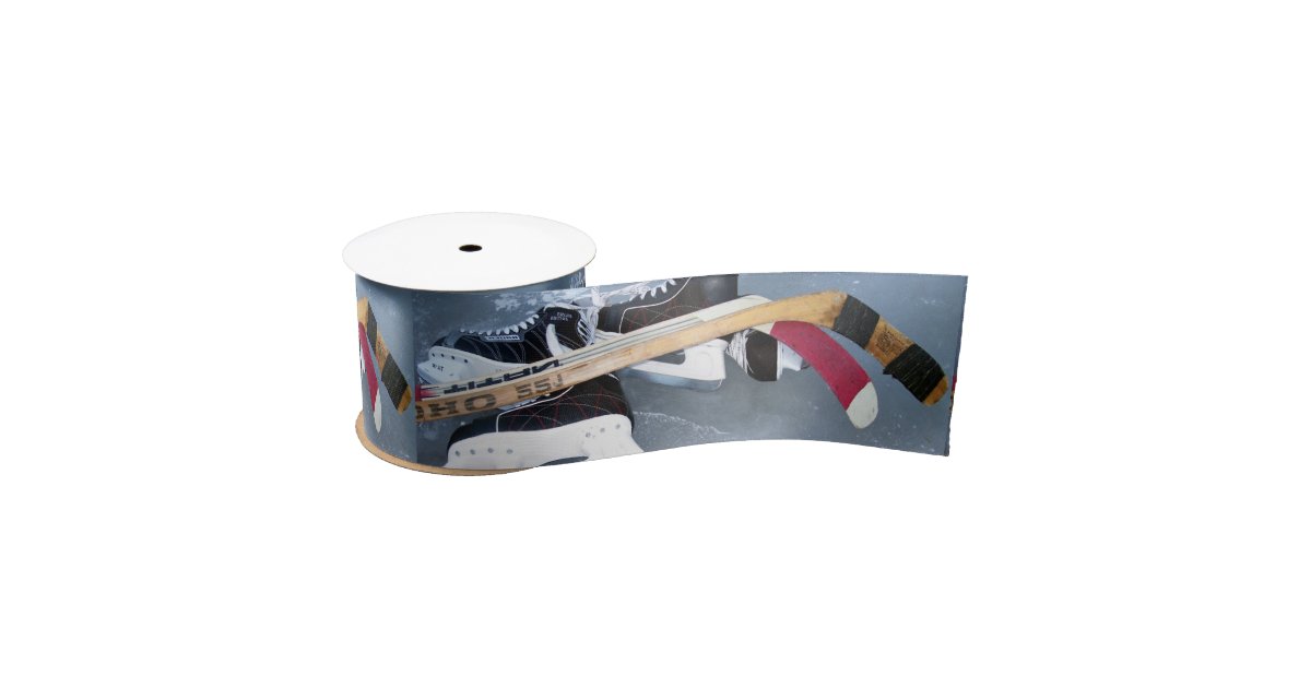Ice Hockey Satin Ribbon | Zazzle