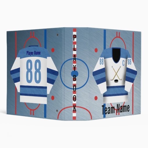Ice Hockey Team Jersey Playbook Binder | Zazzle
