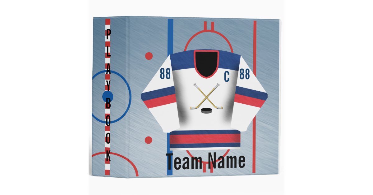Ice Hockey Team Jersey Playbook Binder | Zazzle