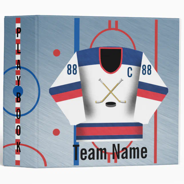 Ice Hockey Team Jersey Playbook Binder | Zazzle