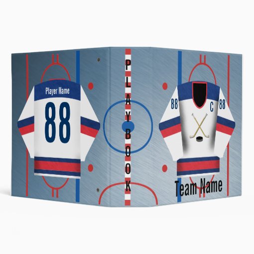 Ice Hockey Team Jersey Playbook Binder | Zazzle