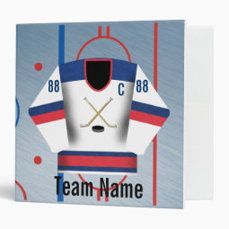 Ice Hockey Team Jersey Playbook Binder | Zazzle