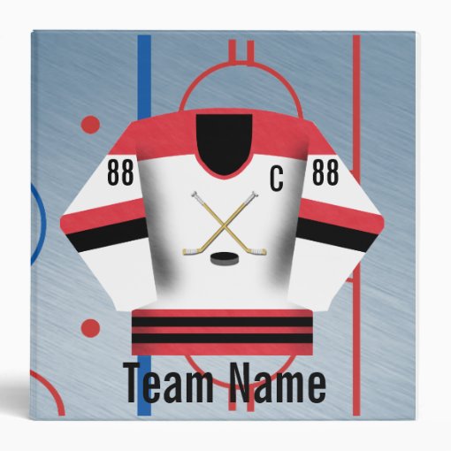 Ice Hockey Team Jersey Playbook Binder | Zazzle