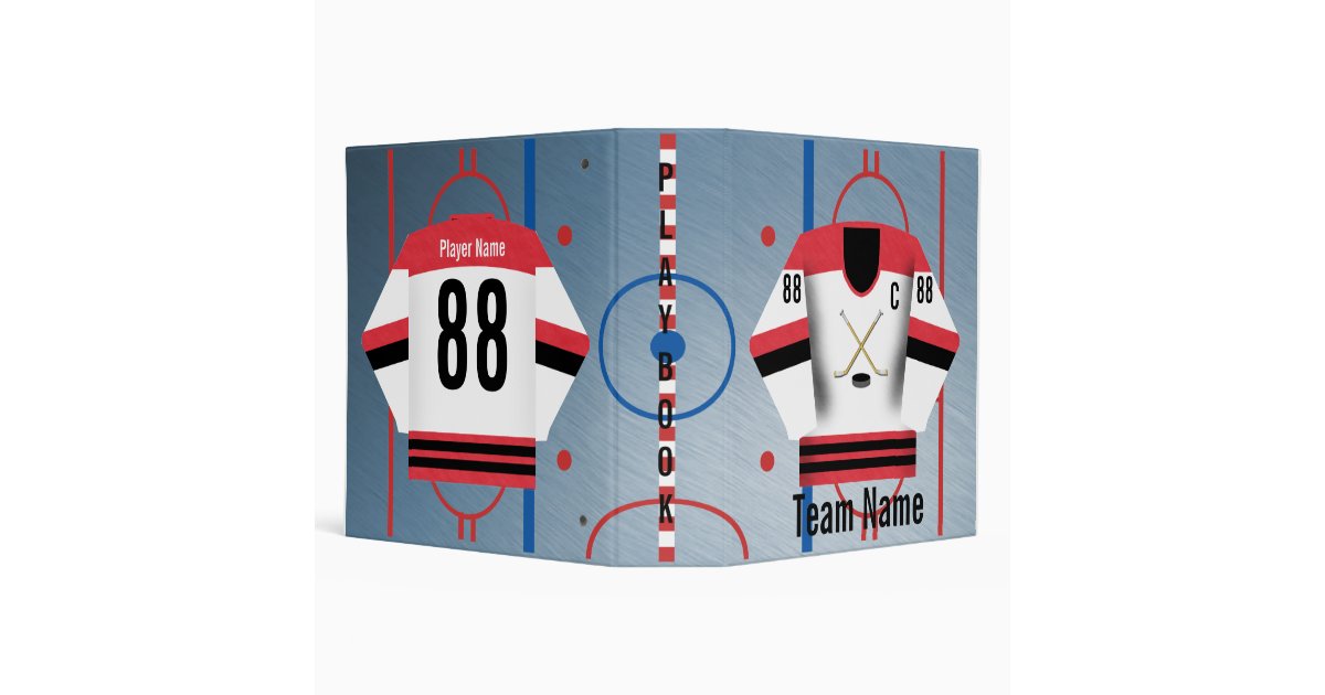 Ice Hockey Team Jersey Playbook Binder | Zazzle