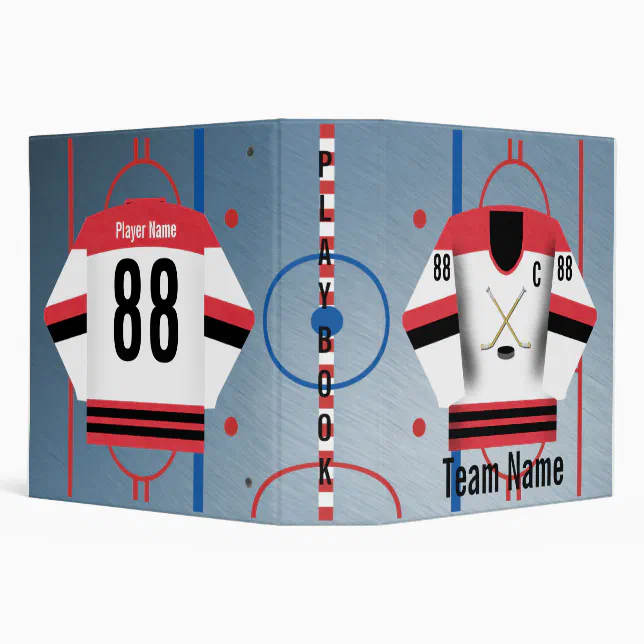 Ice Hockey Team Jersey Playbook Binder | Zazzle