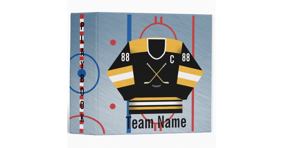 Ice Hockey Team Jersey Playbook Binder | Zazzle