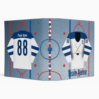 Ice Hockey Team Jersey Playbook Binder | Zazzle