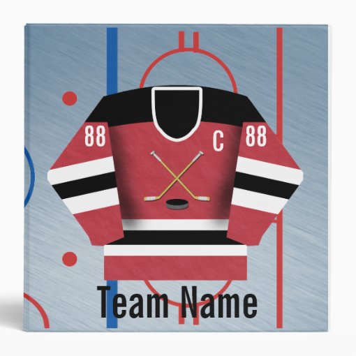 Ice Hockey Team Jersey Playbook Binder | Zazzle