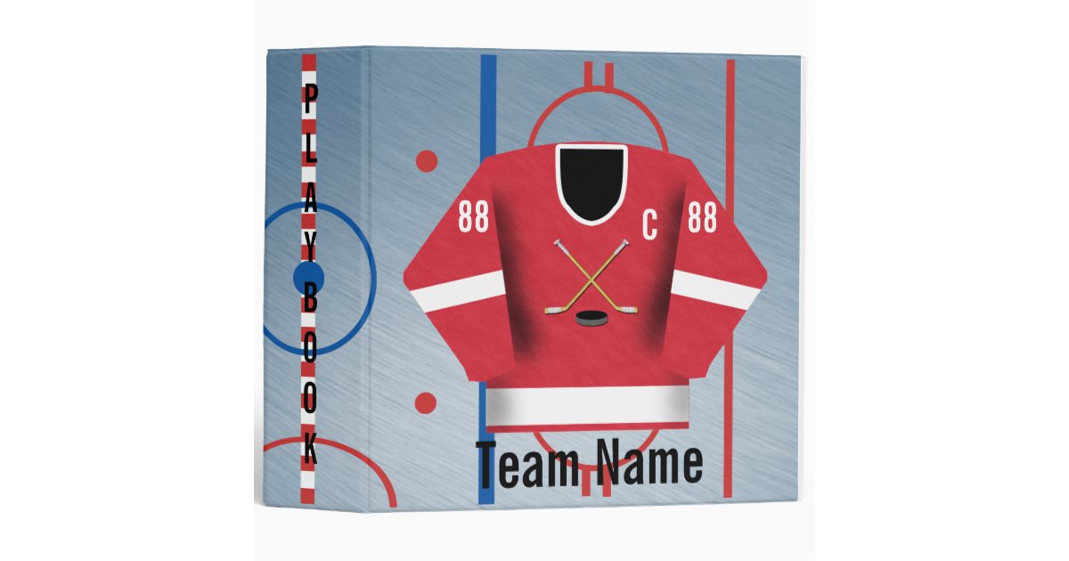 Ice Hockey Team Jersey Playbook Binder | Zazzle