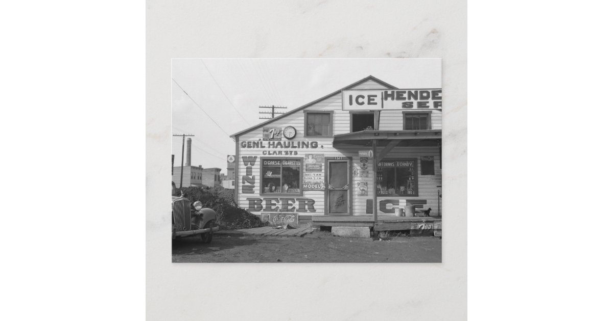 Ice House and Store, 1937 Postcard | Zazzle