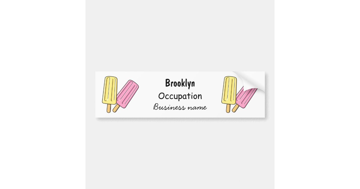 Ice pop cartoon illustration bumper sticker | Zazzle