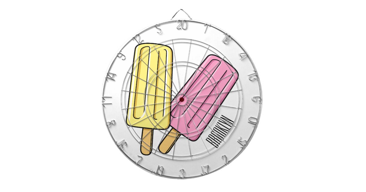 Ice pop cartoon illustration dart board | Zazzle