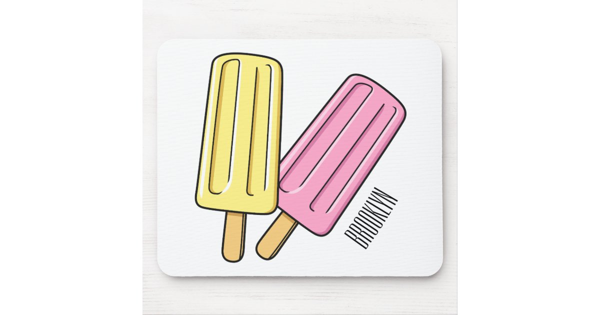 Ice pop cartoon illustration mouse pad | Zazzle