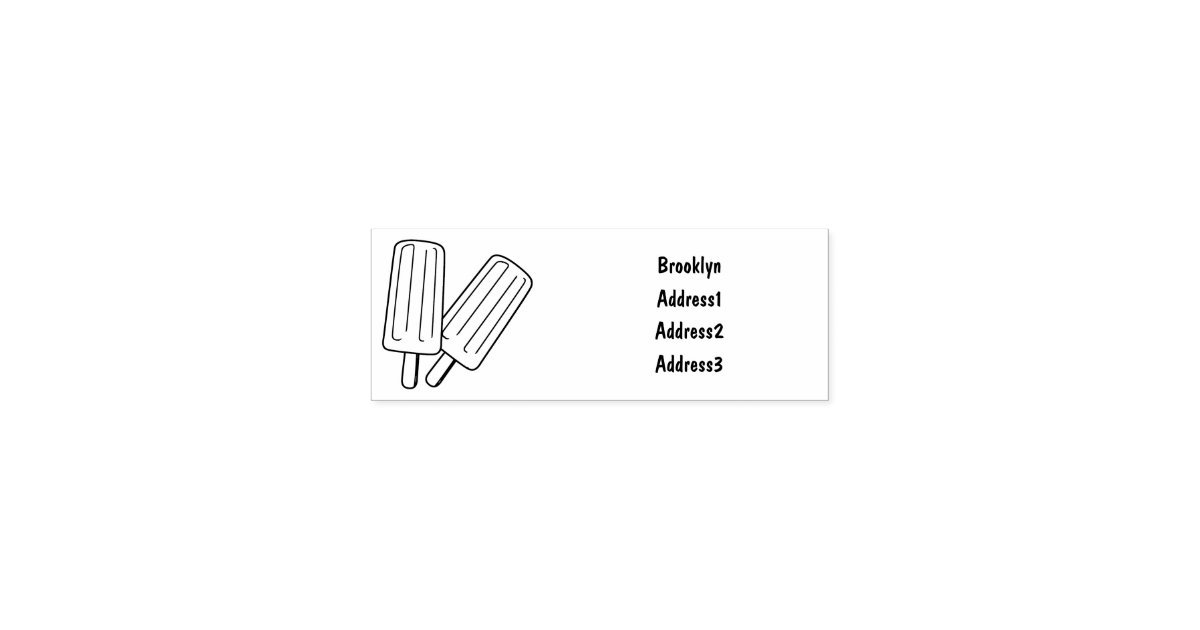 Ice pop cartoon illustration rubber stamp | Zazzle
