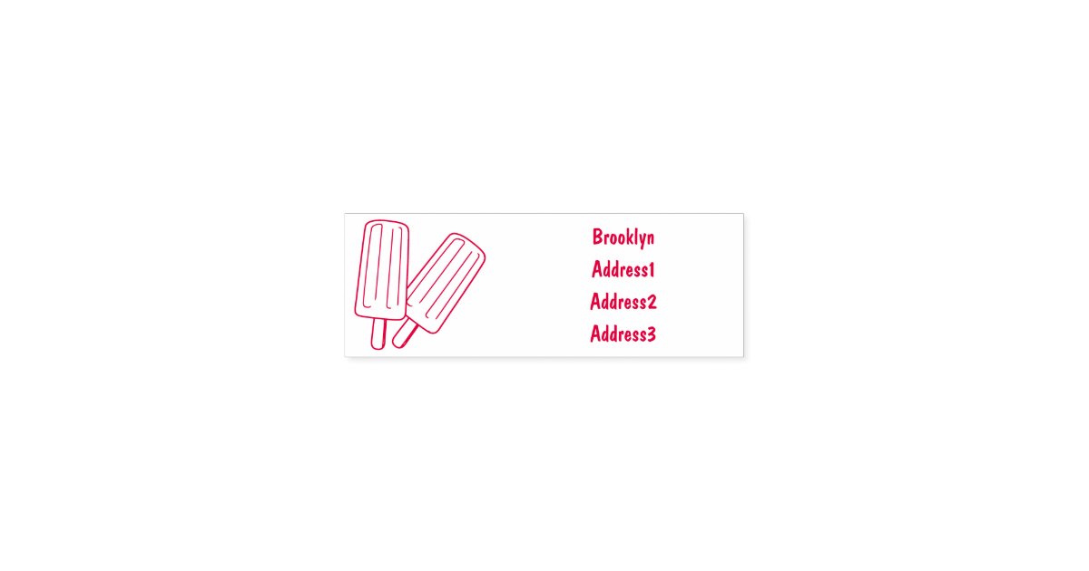 Ice pop cartoon illustration self-inking stamp | Zazzle
