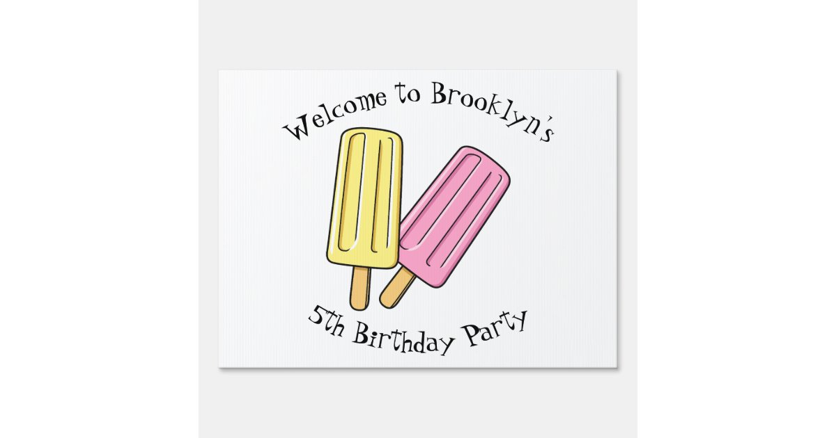Ice pop cartoon illustration sign | Zazzle