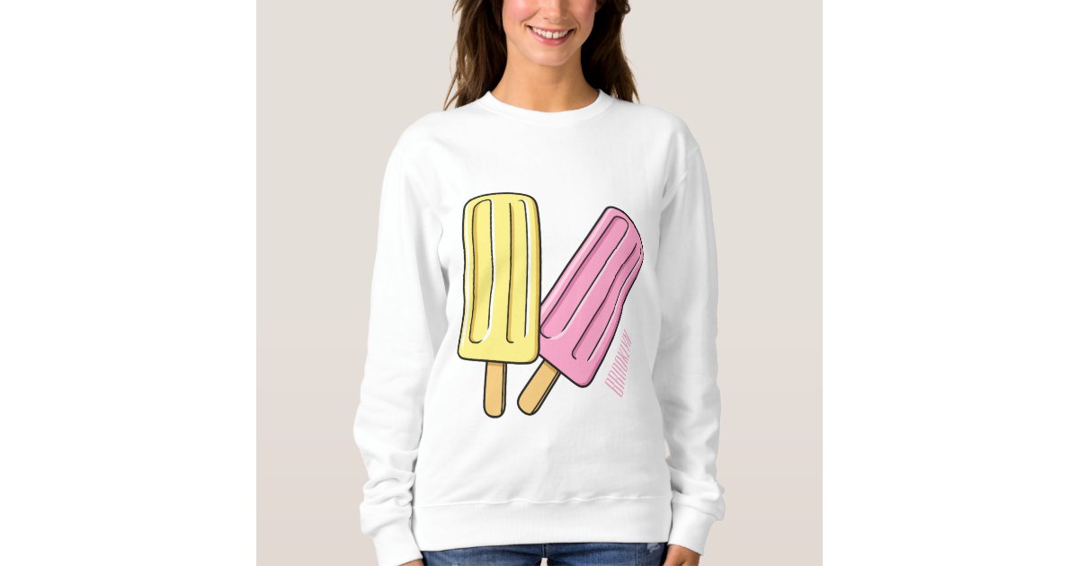 Ice pop cartoon illustration sweatshirt | Zazzle